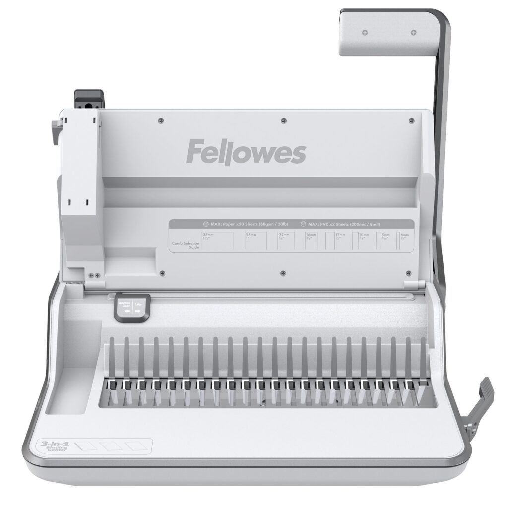 Fellowes Lyra™ 3-in-1 Manual Comb Binding Center (Comb Bind + Staple ...
